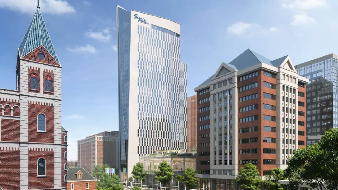 Signia by Hilton hotel in Indianapolis construction milestone